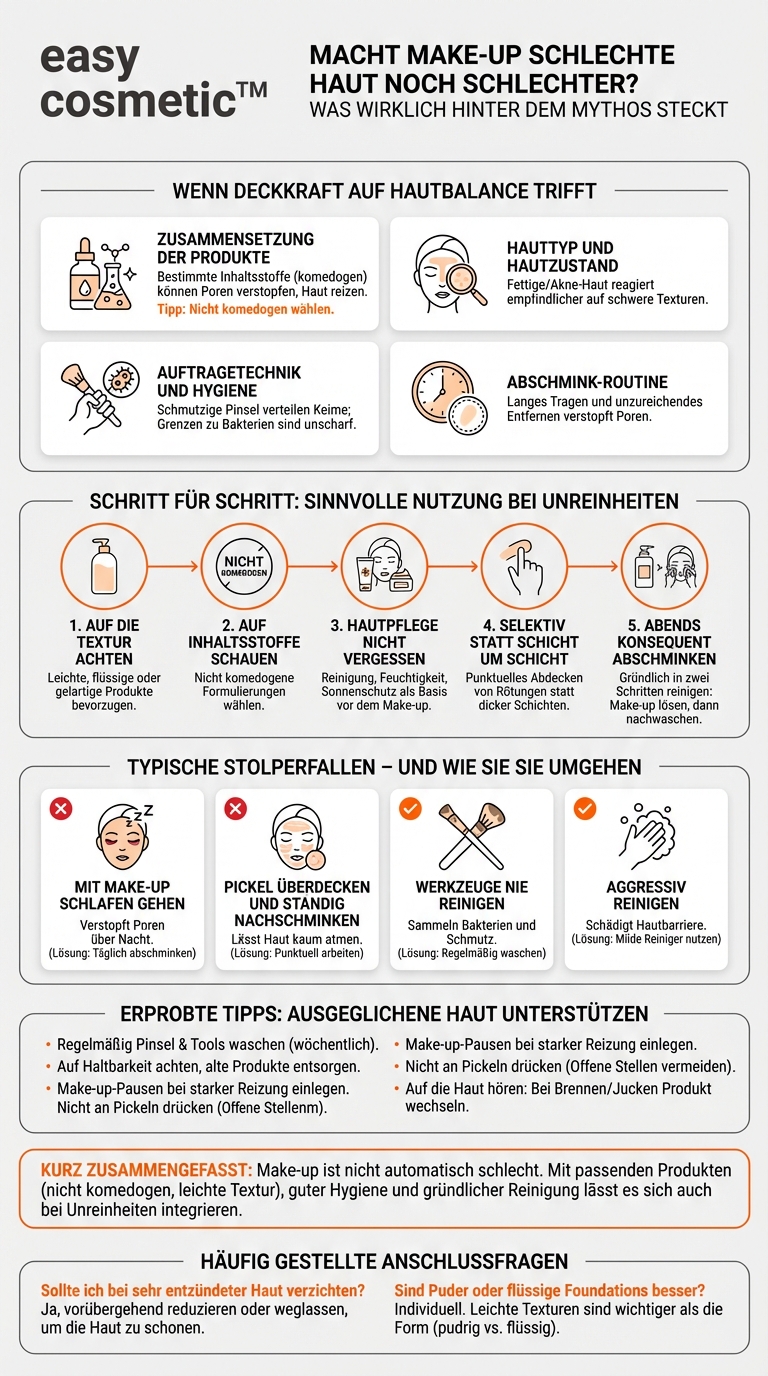 Verschlechtert Make-up Unreinheiten oder Akne? | easycosmetic